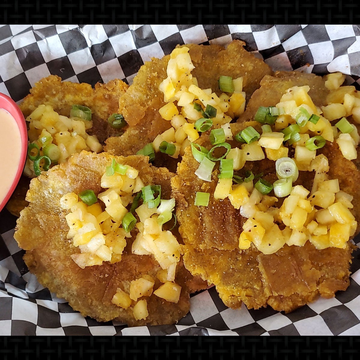 Tostones (Curry Aioli) | Saucy Porka - Asian & Latin American Flavors