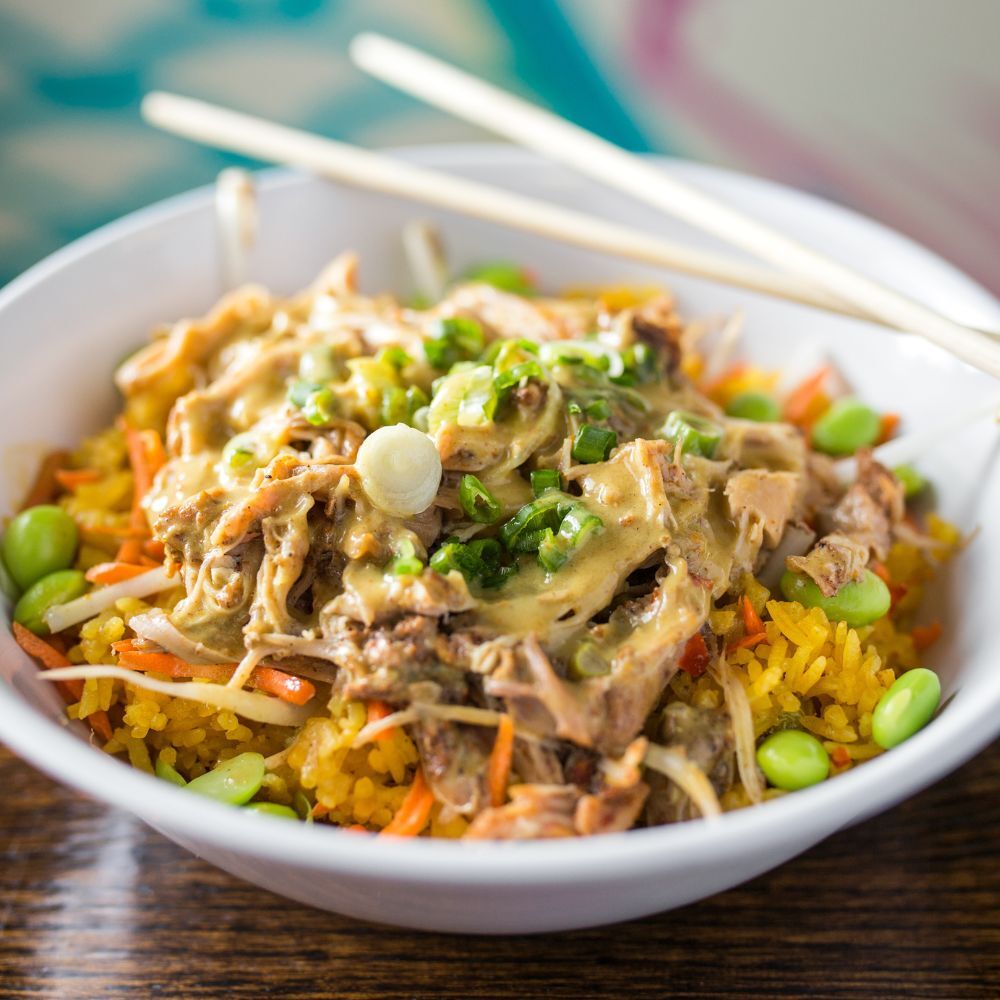 Puerto Rican Rice Bowl (GF) | Saucy Porka - Asian & Latin American Flavors