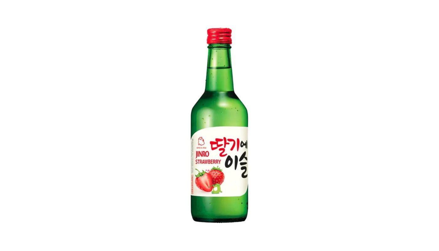 Jinro Strawberry Soju, 375ml bottle 13.0 ABV | Saucy Porka - Asian ...